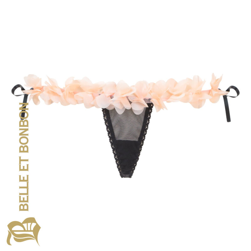 Fifi Rose & Black Petal Thong - Tallulah Love